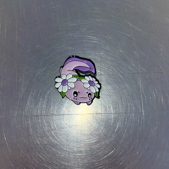 Accessories | Purple Flower Axolotl Pin | Poshmark